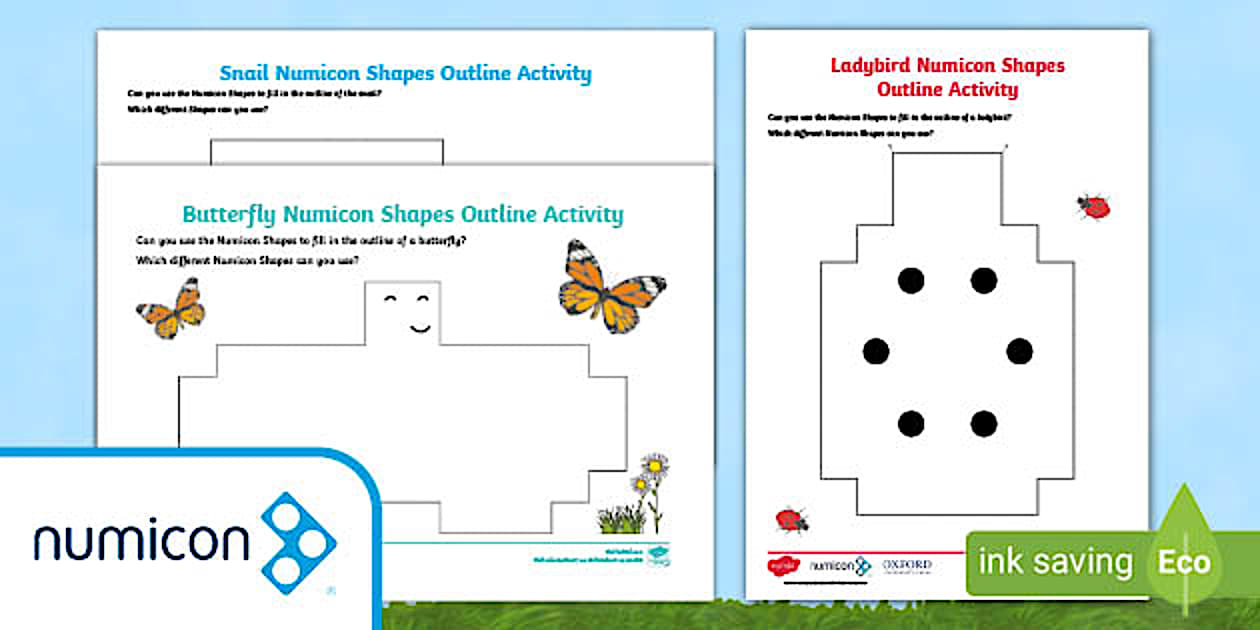 Minibeast-Themed Numicon Shape Outlines Activities Pack